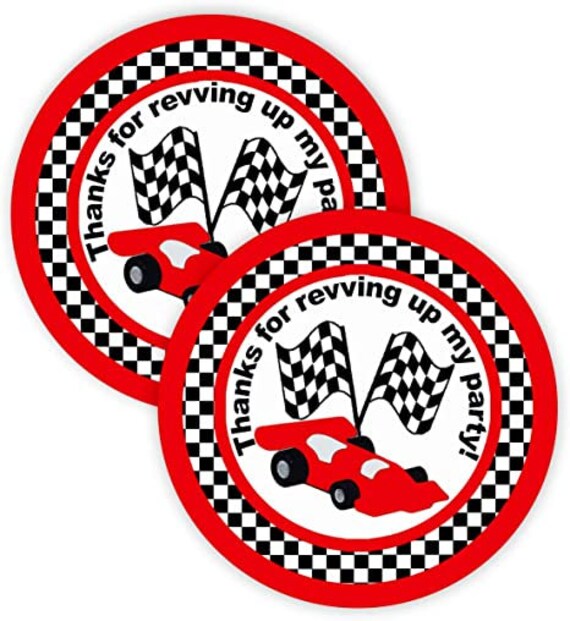 Race Car Party Favor Stickers 40 Favor Bag Stickers Race - Etsy