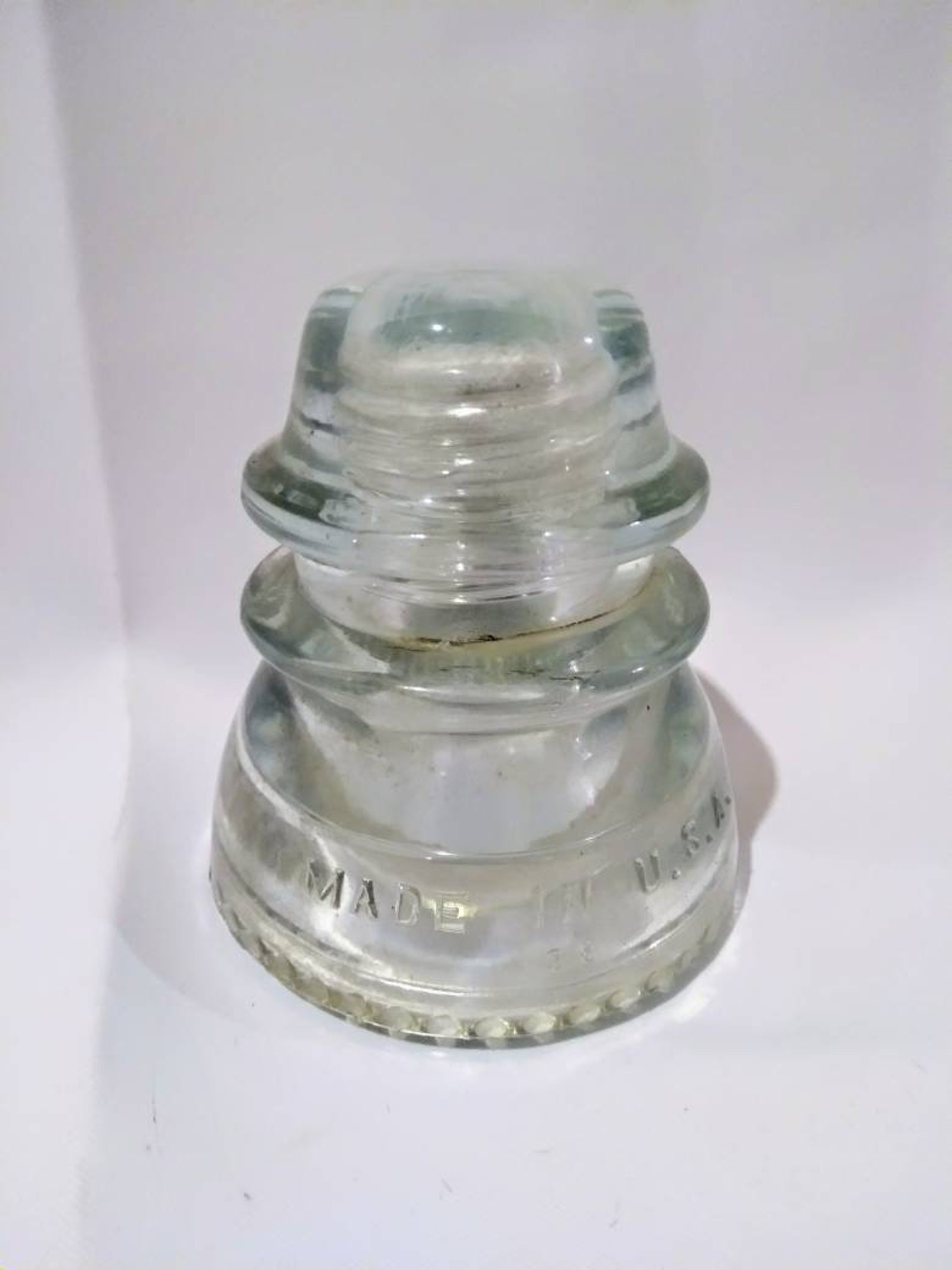Glass Insulator-hemingray 42, Antique Glass Insulator, Clear Glass ...