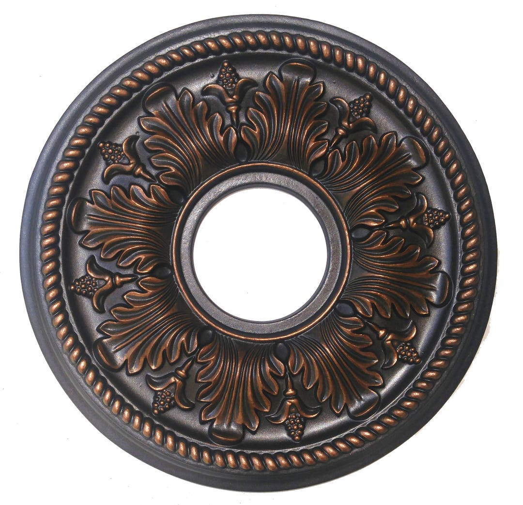 Hand Painted Decorative Ceiling Medallion Finished in Antique Bronze 14 ...