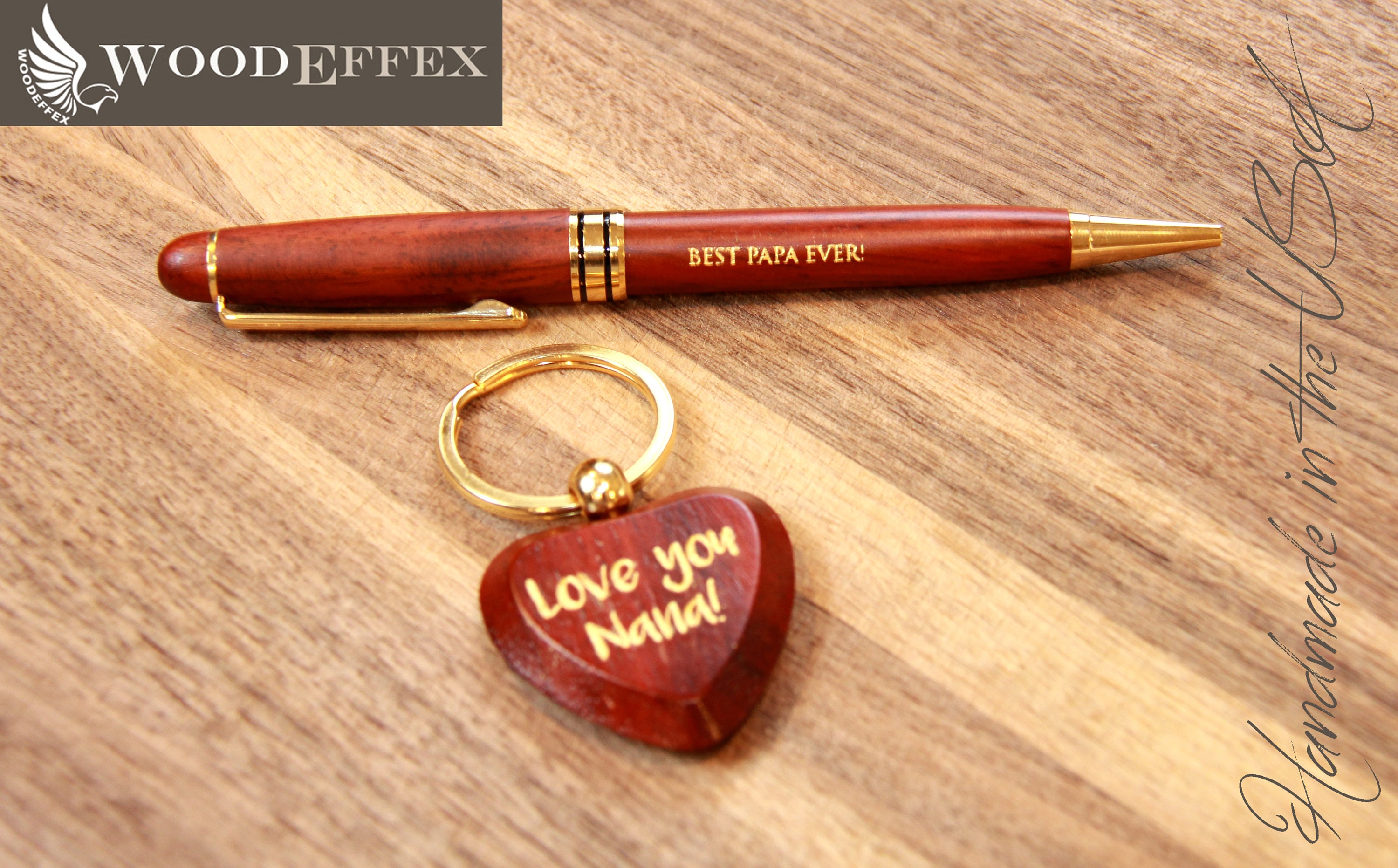 Personalized Pen and Keychain Set Laser Engraved Rosewood | Etsy