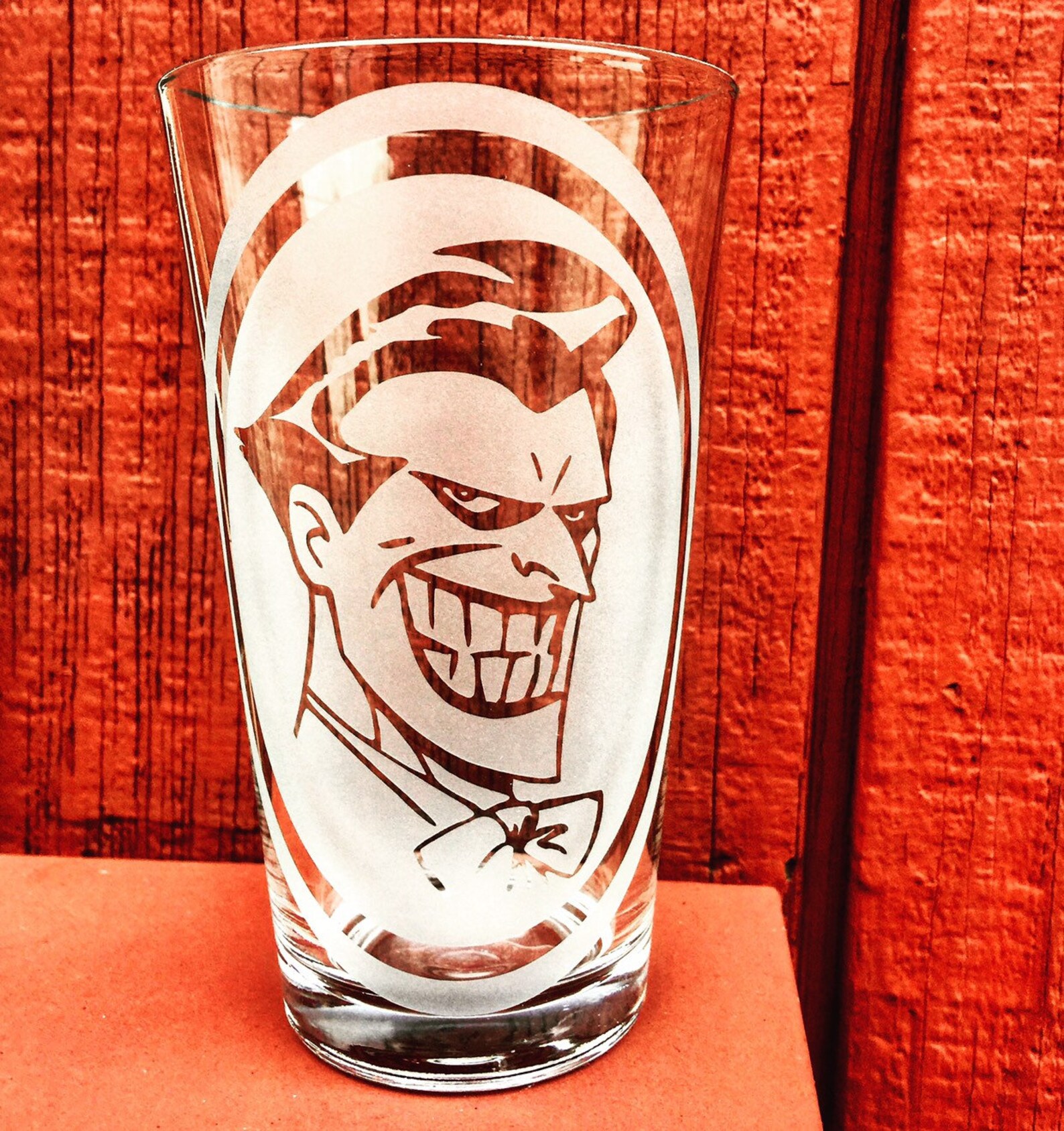 The Joker / Hand Etched 16oz Pint Glass - Etsy