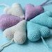 Crocheted Heart, Beige Lilac Blue Heart, Amigurumi Heart, Miniature ...