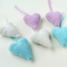 Crocheted Heart, Beige Lilac Blue Heart, Amigurumi Heart, Miniature ...