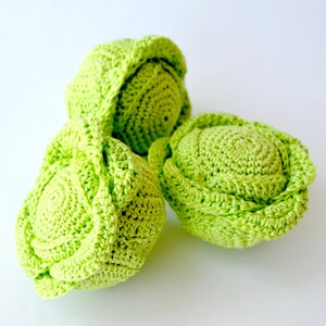 Crochet Cabbage, Crochet Vegetables, Play Food Toy, Kitchen Decor, Soft ...