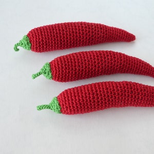 Crochet Chilli, Crochet Vegetables, Play Food, Baby Toy, Kitchen Decor ...