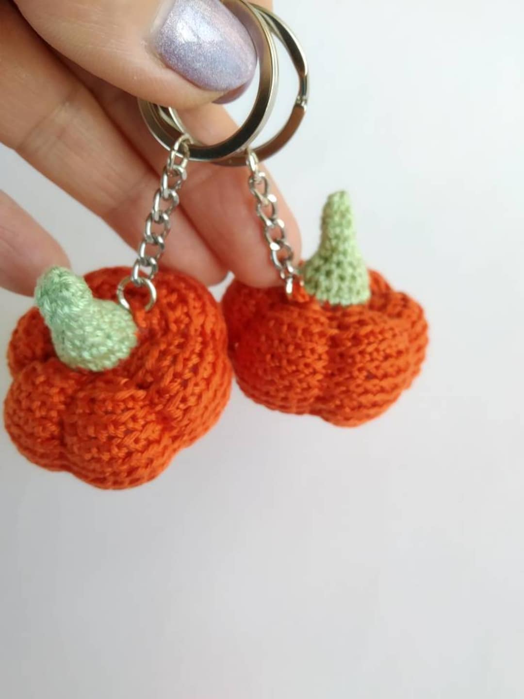 Pumpkin-key Chain, Crochet Vegetables, Autumn Decor, Yellow, Orange ...