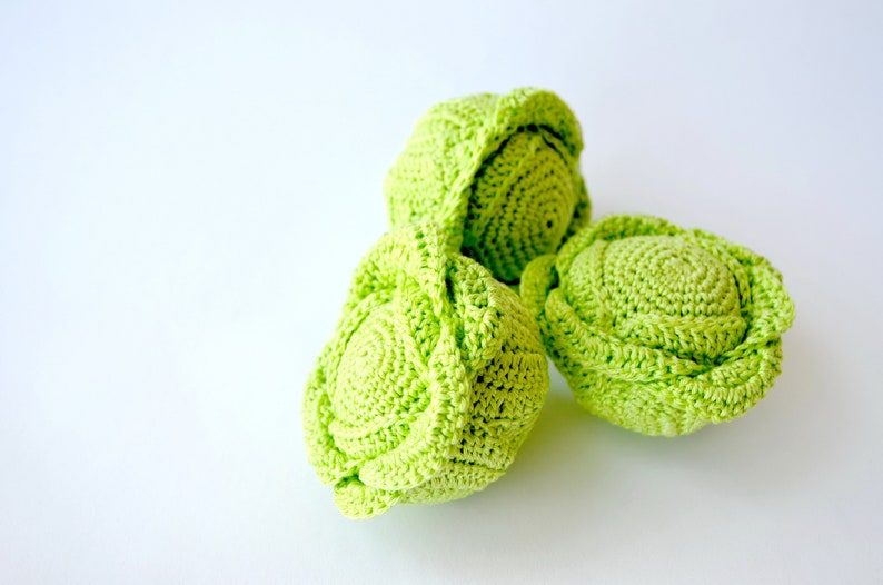 Crochet Cabbage Crochet Vegetables Play Food Toy Kitchen - Etsy