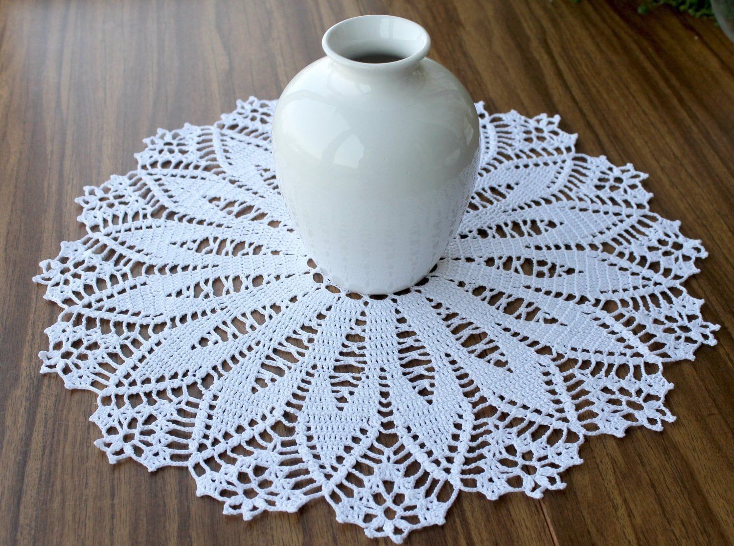 Decor for the Table, White Knitted Doily, Openwork Doily, Crochet Doily ...