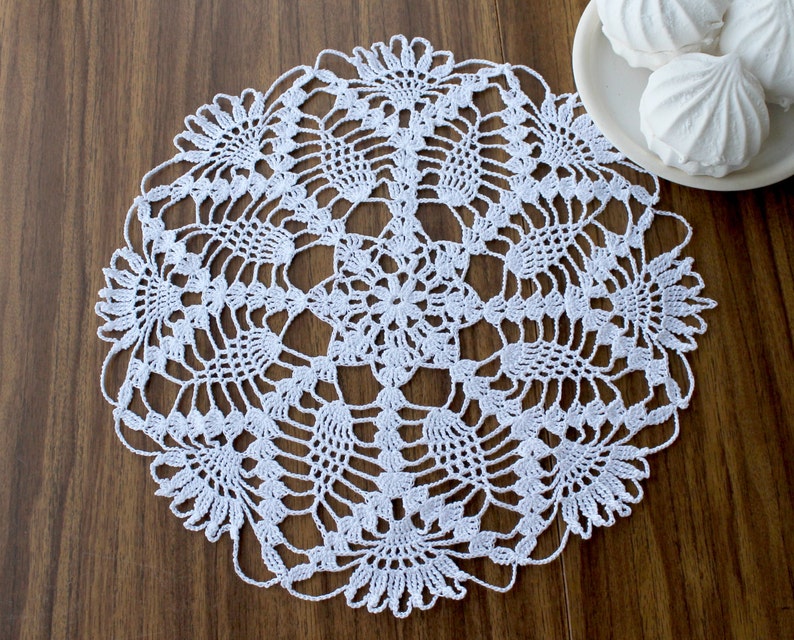 White Knitted Doily, Openwork Doily, Crochet Doily, Handmade Doily ...