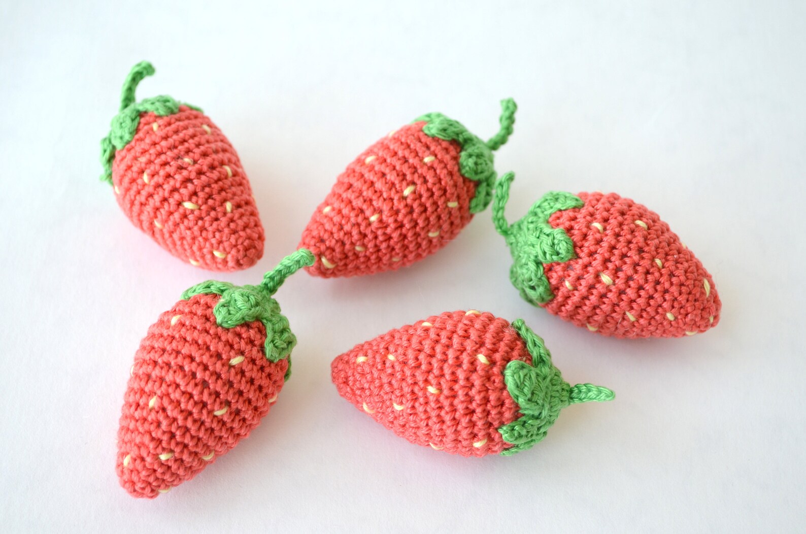 Crochet Strawberry Crochet Berries Play Food Soft Toys - Etsy