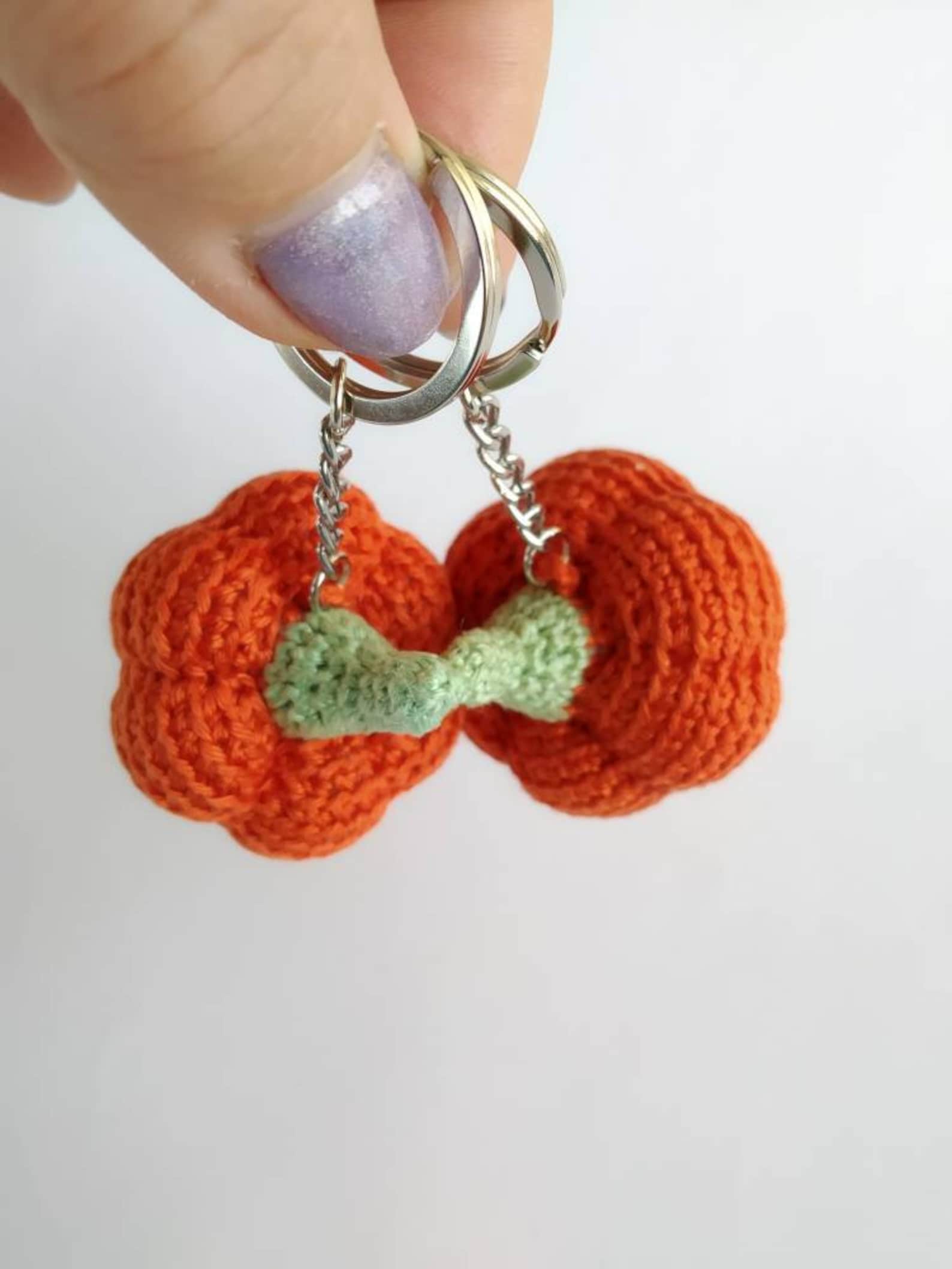 Pumpkin-key Chain Crochet Vegetables Autumn Decor Yellow - Etsy