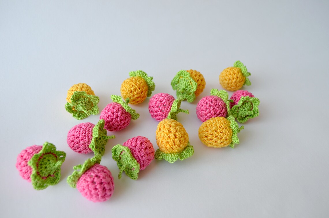 Crochet Raspberries, Crochet Berries, Play Food, Soft Toys, Handmade ...