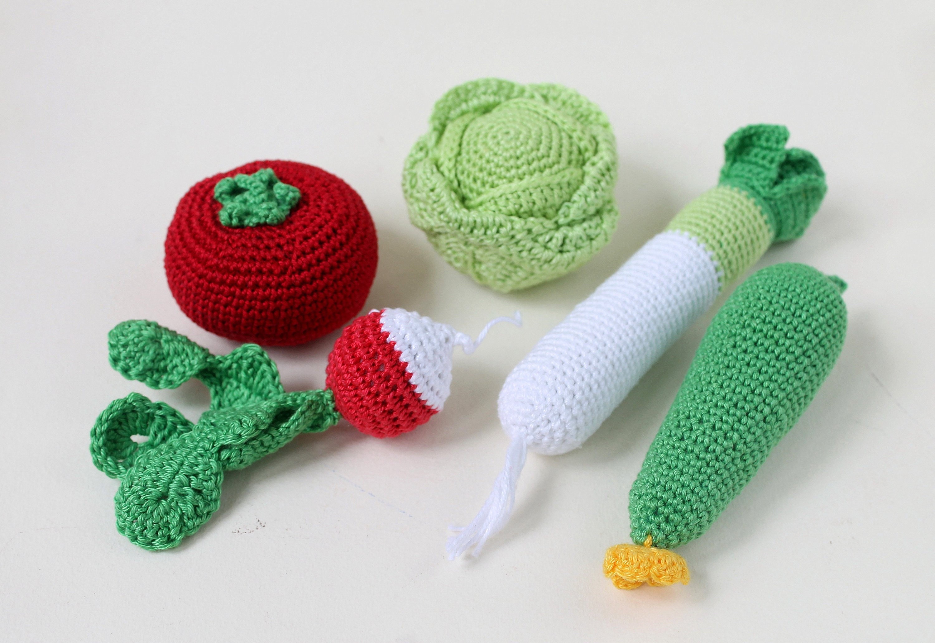 Set of 5 Pcs Crocheted Vegetables Kitchen Decor Easter - Etsy