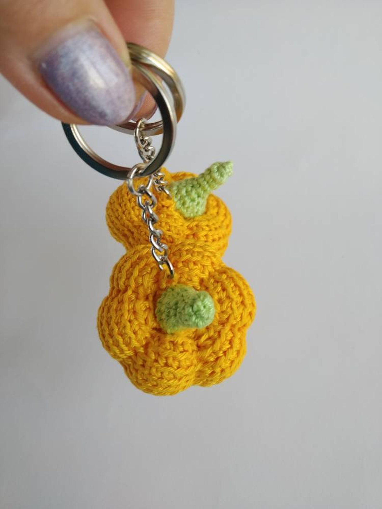 Pumpkin-key Chain Crochet Vegetables Autumn Decor Yellow - Etsy