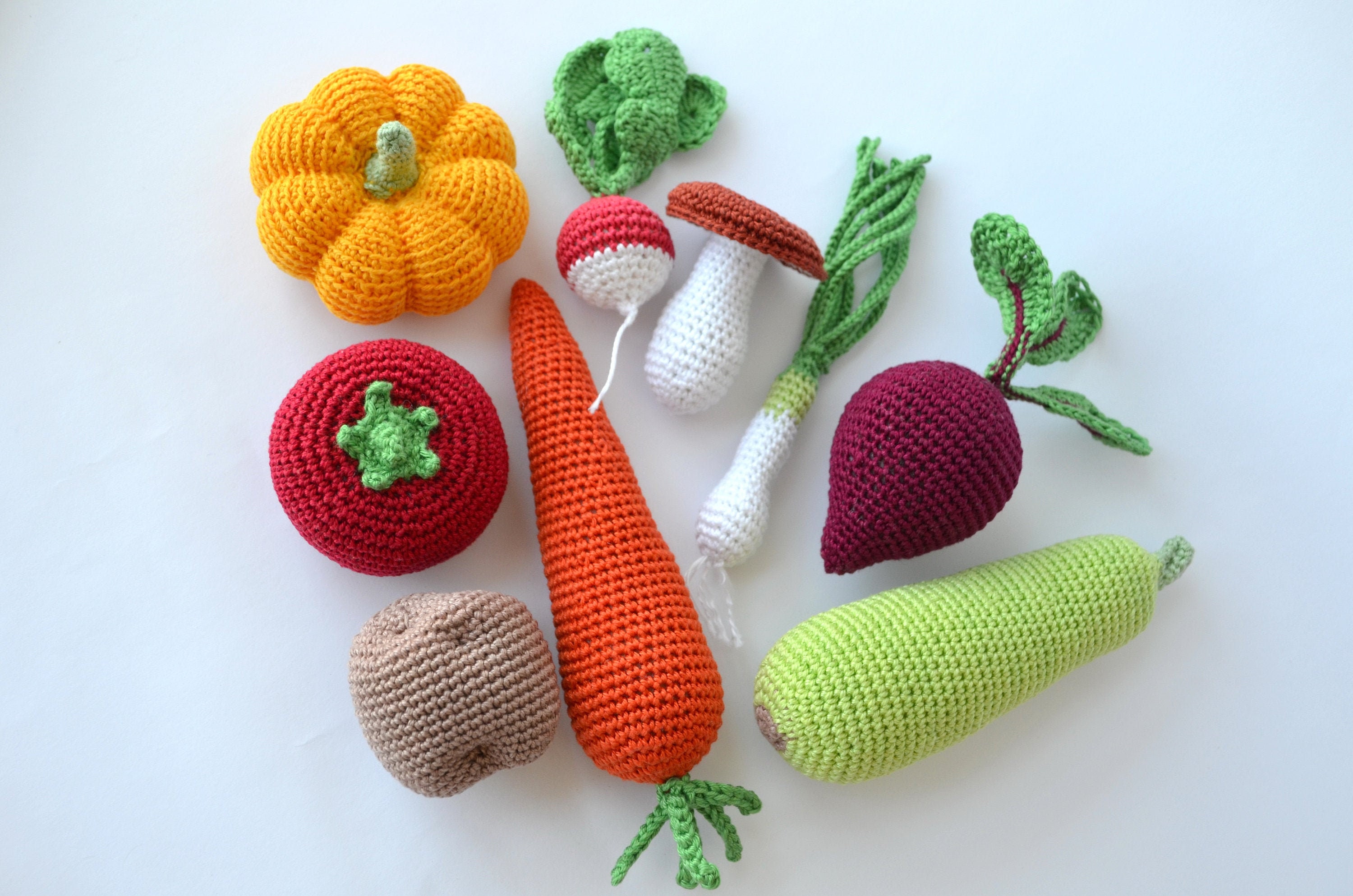 Set of 9 Pcs Crochet Vegetables Kitchen Decor Christmas Gift - Etsy