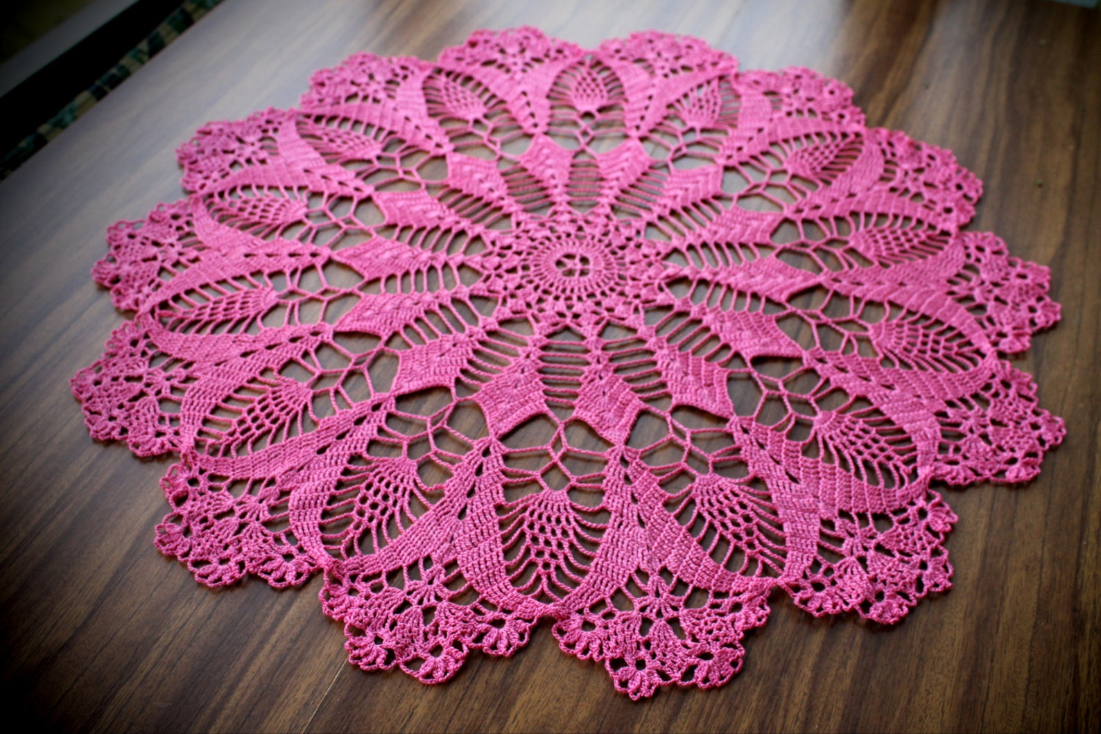 Large Knitted Doilies, Pink Knitted Doily, Decor for the Table ...