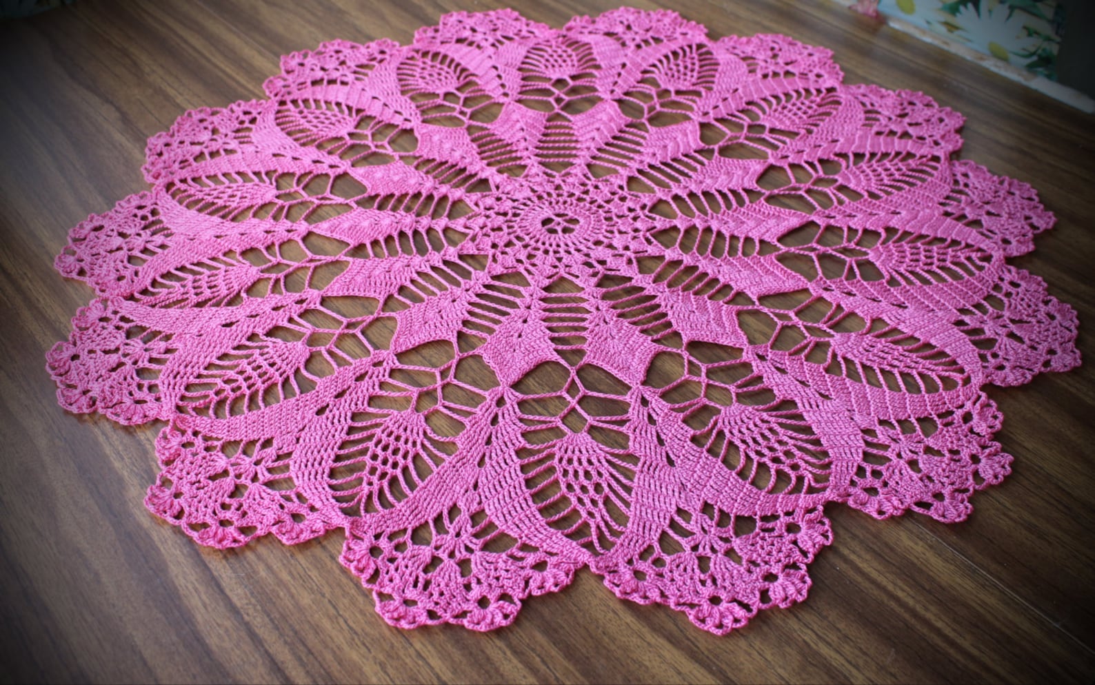 Large Knitted Doilies, Pink Knitted Doily, Decor for the Table ...