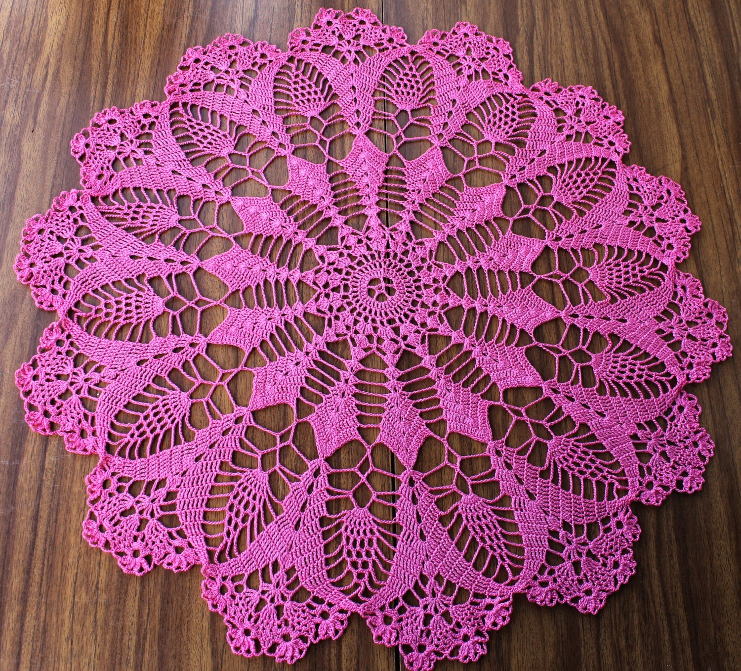 Large Knitted Doilies, Pink Knitted Doily, Decor for the Table ...