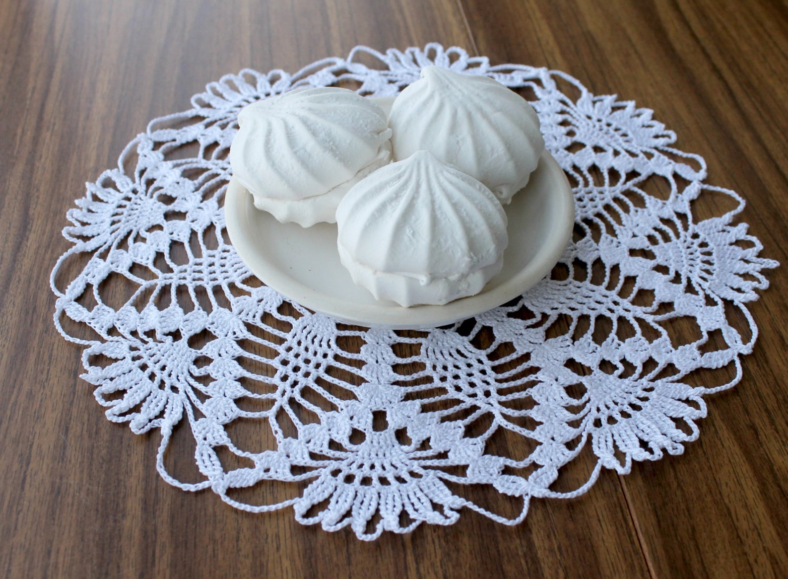 White Knitted Doily, Openwork Doily, Crochet Doily, Handmade Doily ...