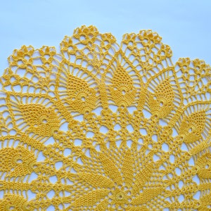 Yellow Knitted Doily, Openwork Doily, Crochet Doily, Handmade Doily ...