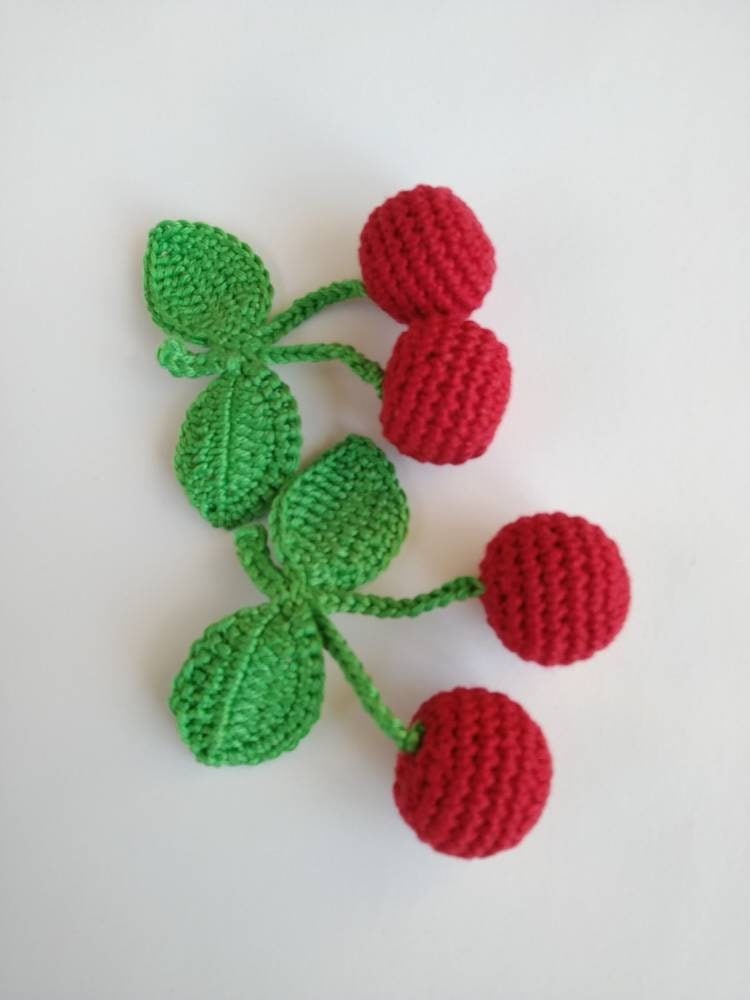 Crochet Cherries Crochet Fruits Play Food Soft Toys - Etsy