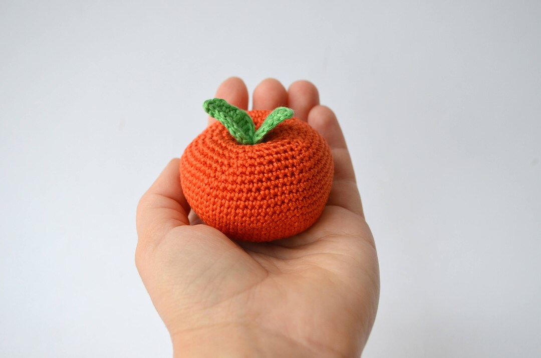 Crochet Mandarin, Crochet Fruit, Kitchen Decoration, Knitted Mandarin ...
