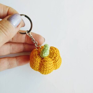 Pumpkin-key Chain, Crochet Vegetables, Autumn Decor, Yellow, Orange ...