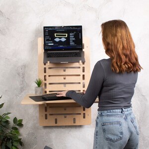 Computer Desk Wall Mount Murphy Desk Plywood Floating Desk Hidden ...