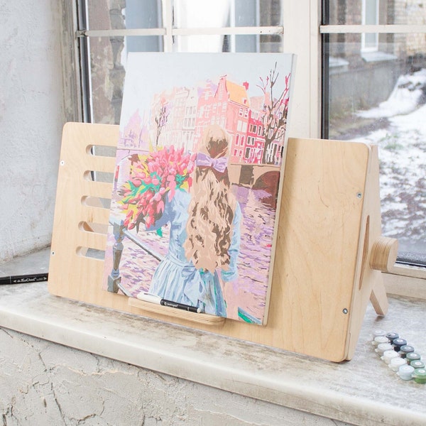 Drawing Board Black Wooden Easel Painting Stand Adjustable Unique Personalized Gift for Artist ...