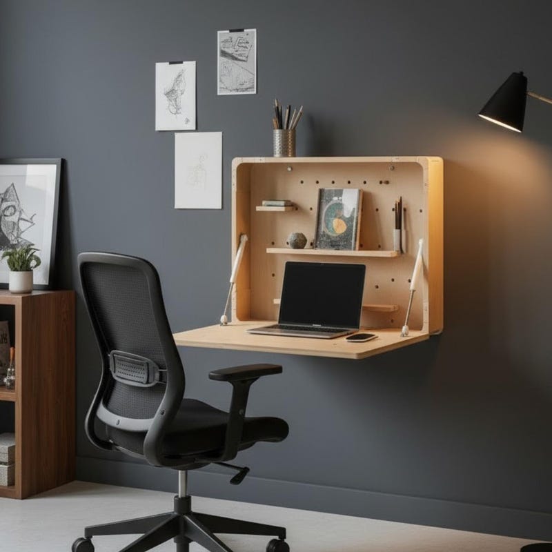 Drop Down Floating Desk - Etsy