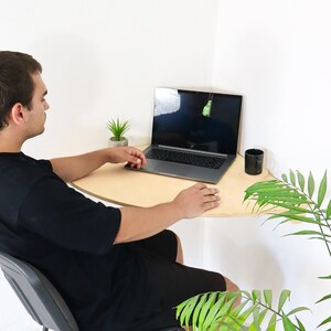 Plywood Furniture Computer Desk Wall Mount Corner Desk Floating Table ...