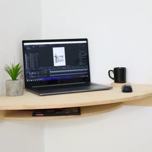 Plywood Furniture Computer Desk Wall Mount Corner Desk Floating Table ...