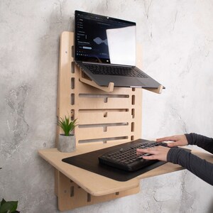 Plywood Furniture Wall Mount Desk Floating Table Adjustable Murphy Desk ...