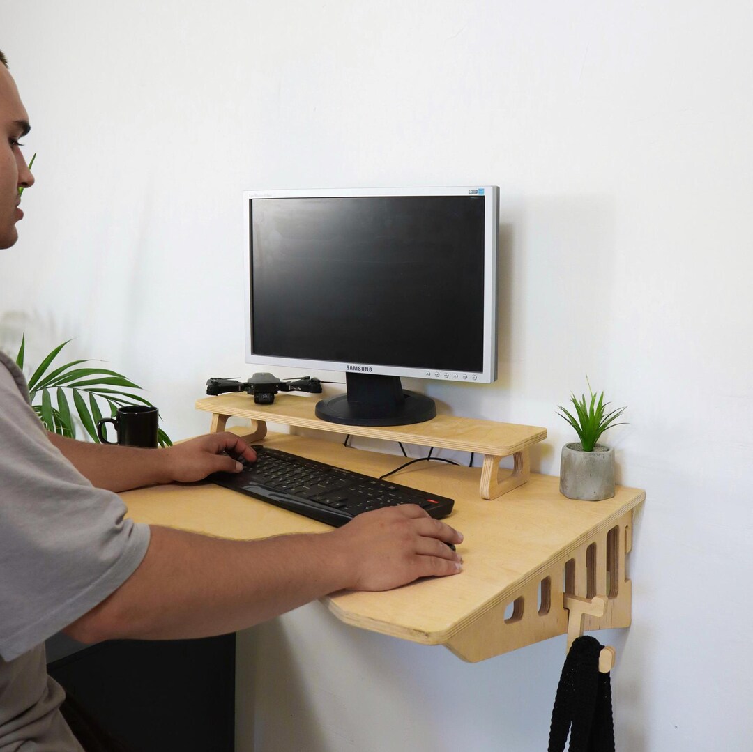 Wall Mounted Desk Floating Adjustable Computer Wall Mounted Desk ...