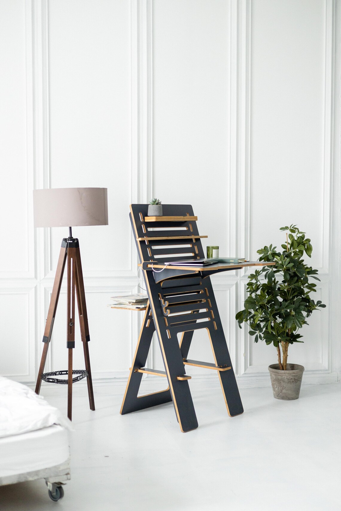 Computer Desk Adjustable Wooden Standing Laptop Desk Office Workstation ...