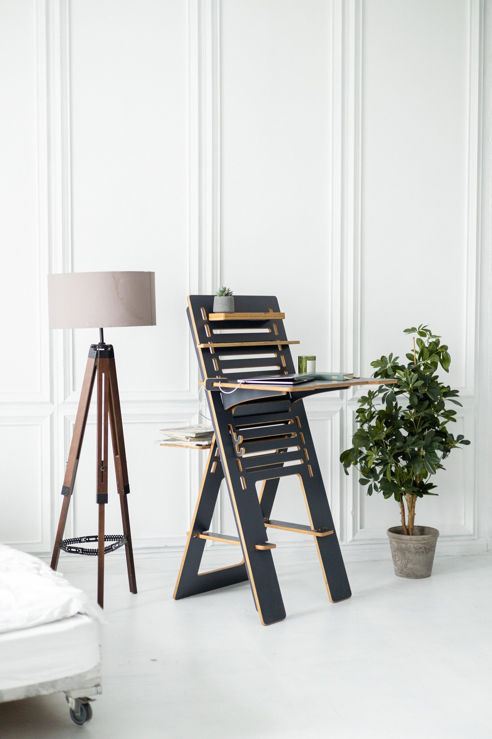 Computer Desk Adjustable Wooden Standing Laptop Desk Office Workstation ...