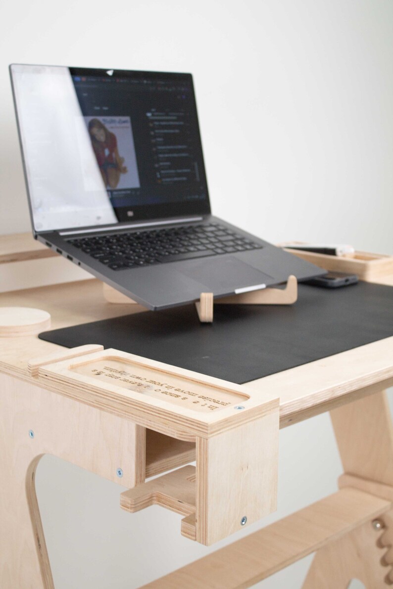 Computer Desk Wooden Standing Desk Home Office Furniture Modern Stand ...