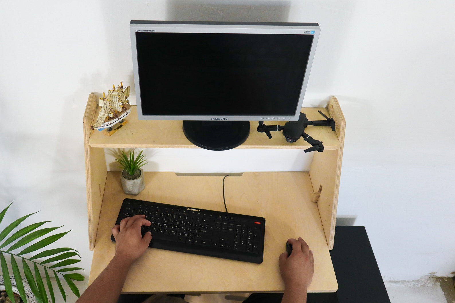 Computer Desk Wall Mount Table Plywood Home Office Desk Floating Custom ...