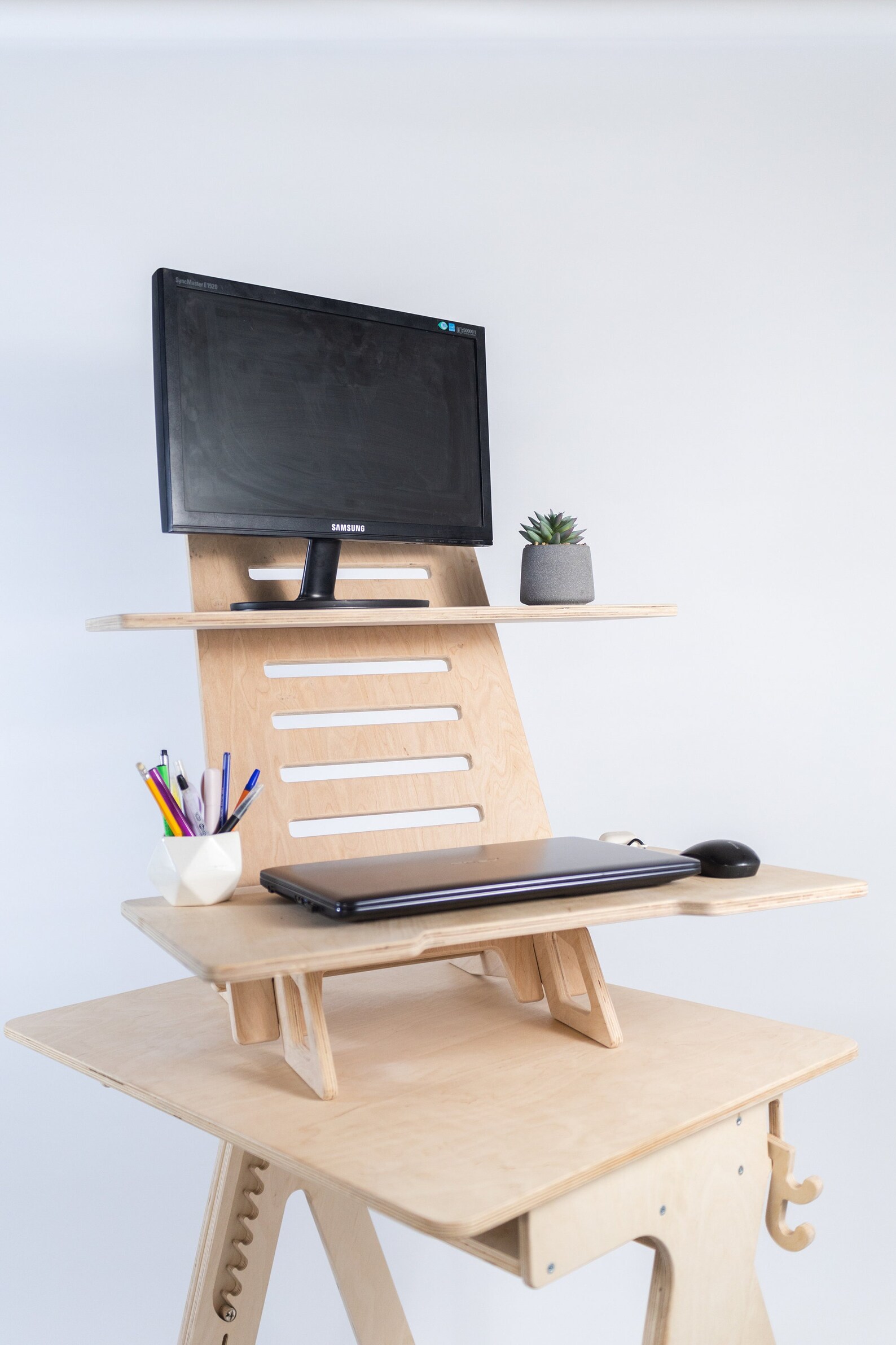 Computer Desk Converter Wood Standing Desk Laptop Stand up Desk ...