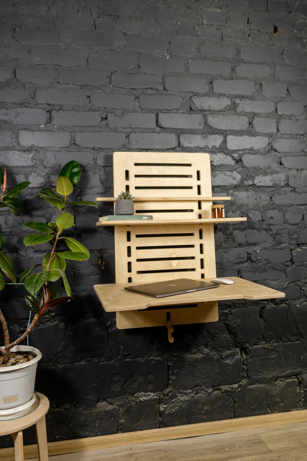 Computer Desk Wall Hanging Wooden Murphy Desk Adjust Custom Floating ...