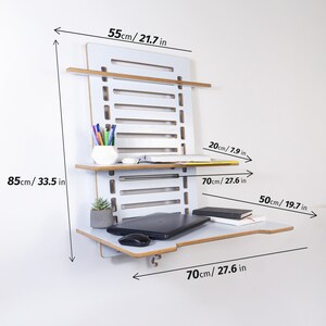 Computer Desk Wall Hanging Wooden Murphy Desk Adjust Custom Floating ...