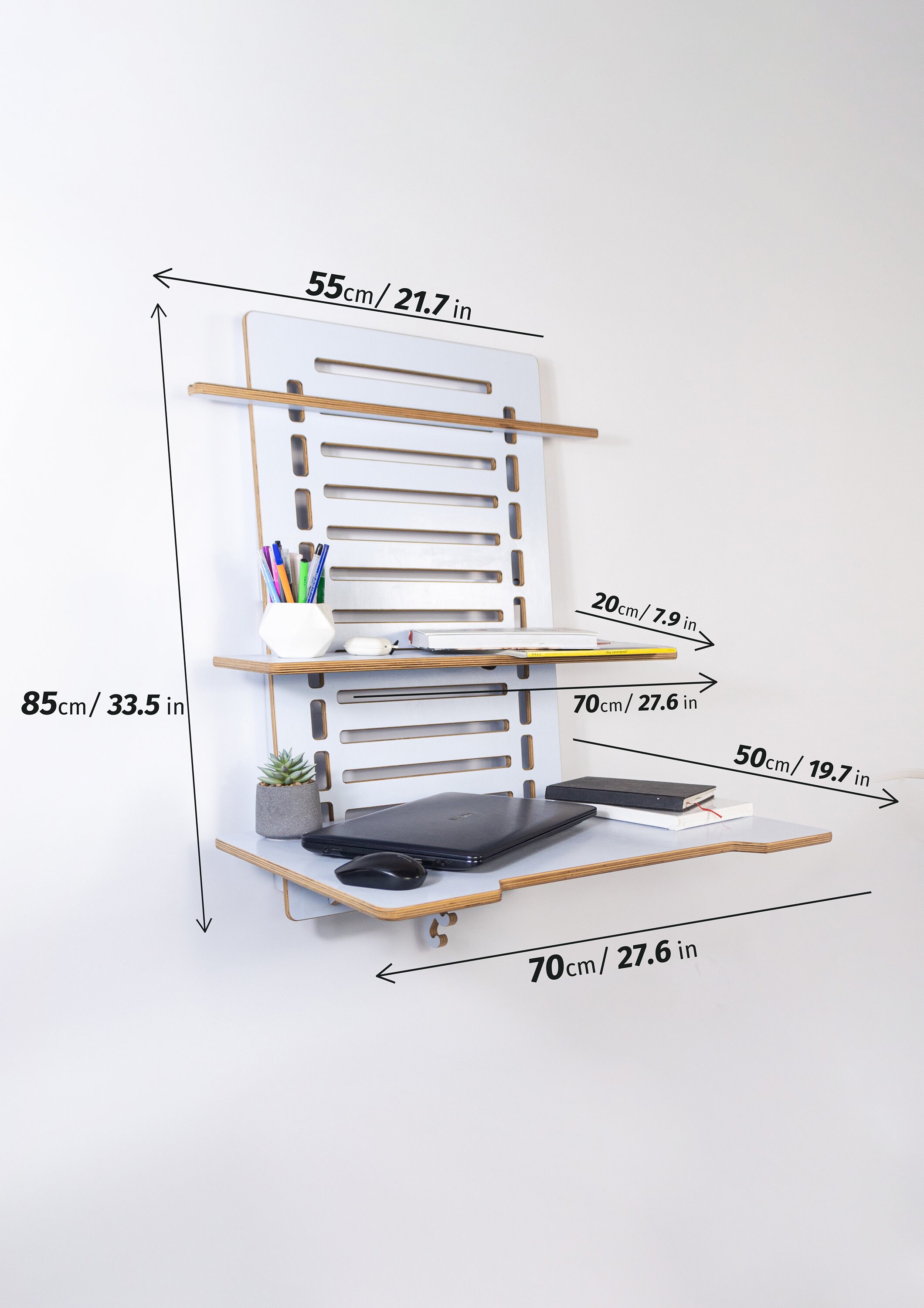 Computer Desk Wall Hanging Wooden Murphy Desk Adjust Custom Floating ...