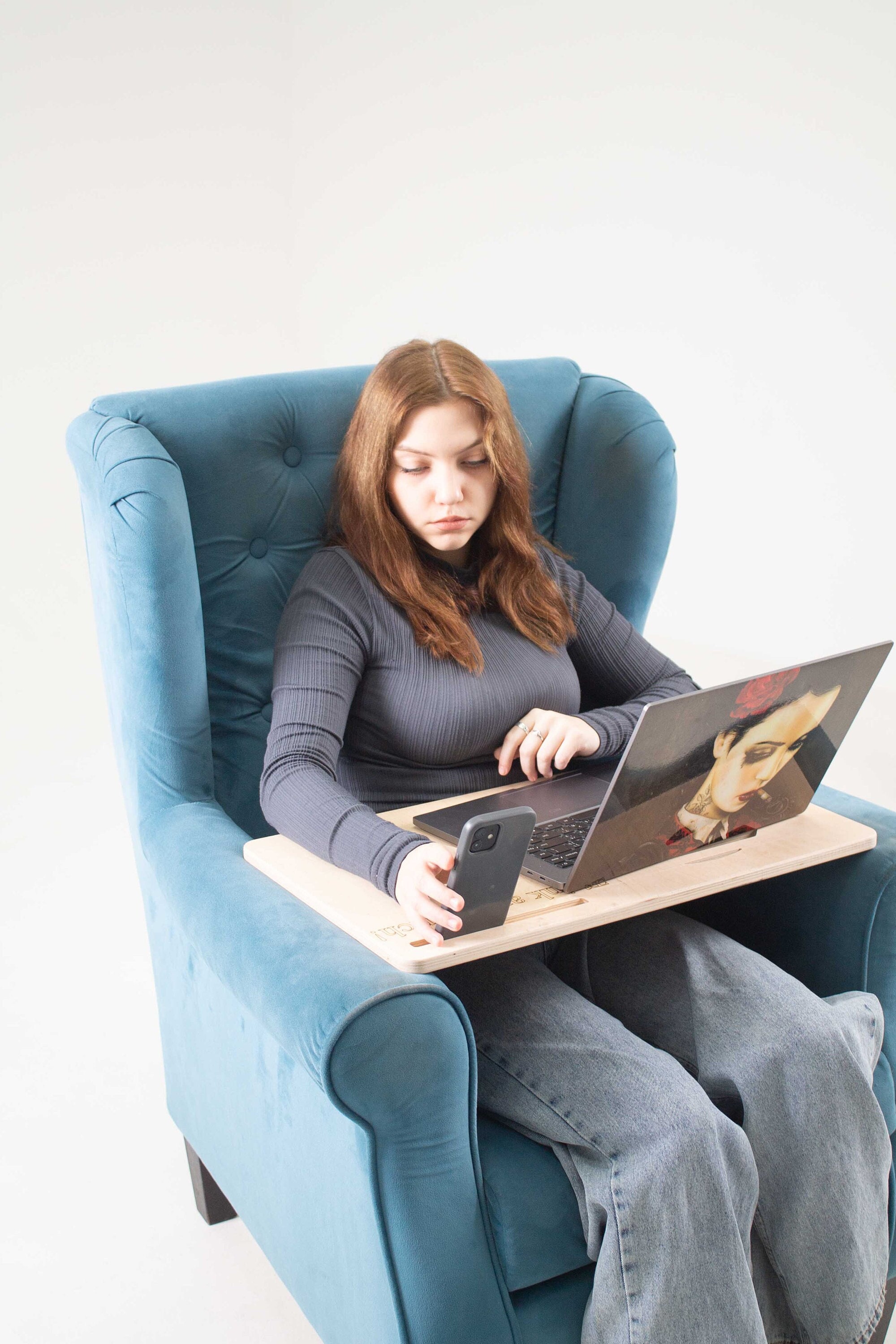 Lap Desk Wood Laptop Stand Portable Laptop Tray for Bed Lap Table Work ...