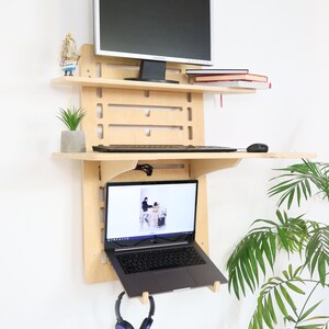 Computer Desk Wall Mount Murphy Desk Plywood Floating Desk Hidden ...