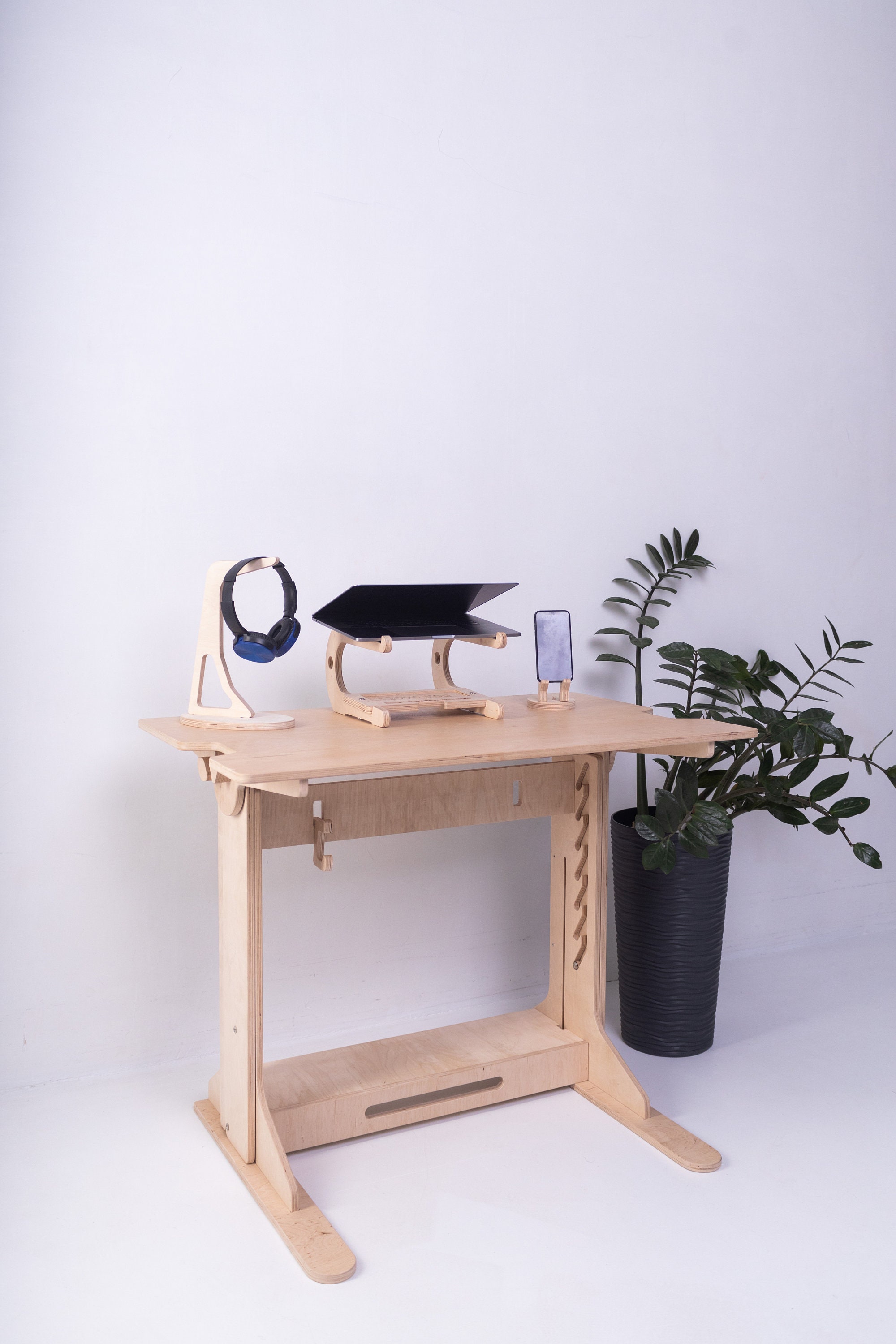 Computer Desk Plywood Adjustable Standing Desk Office Furniture Fold ...