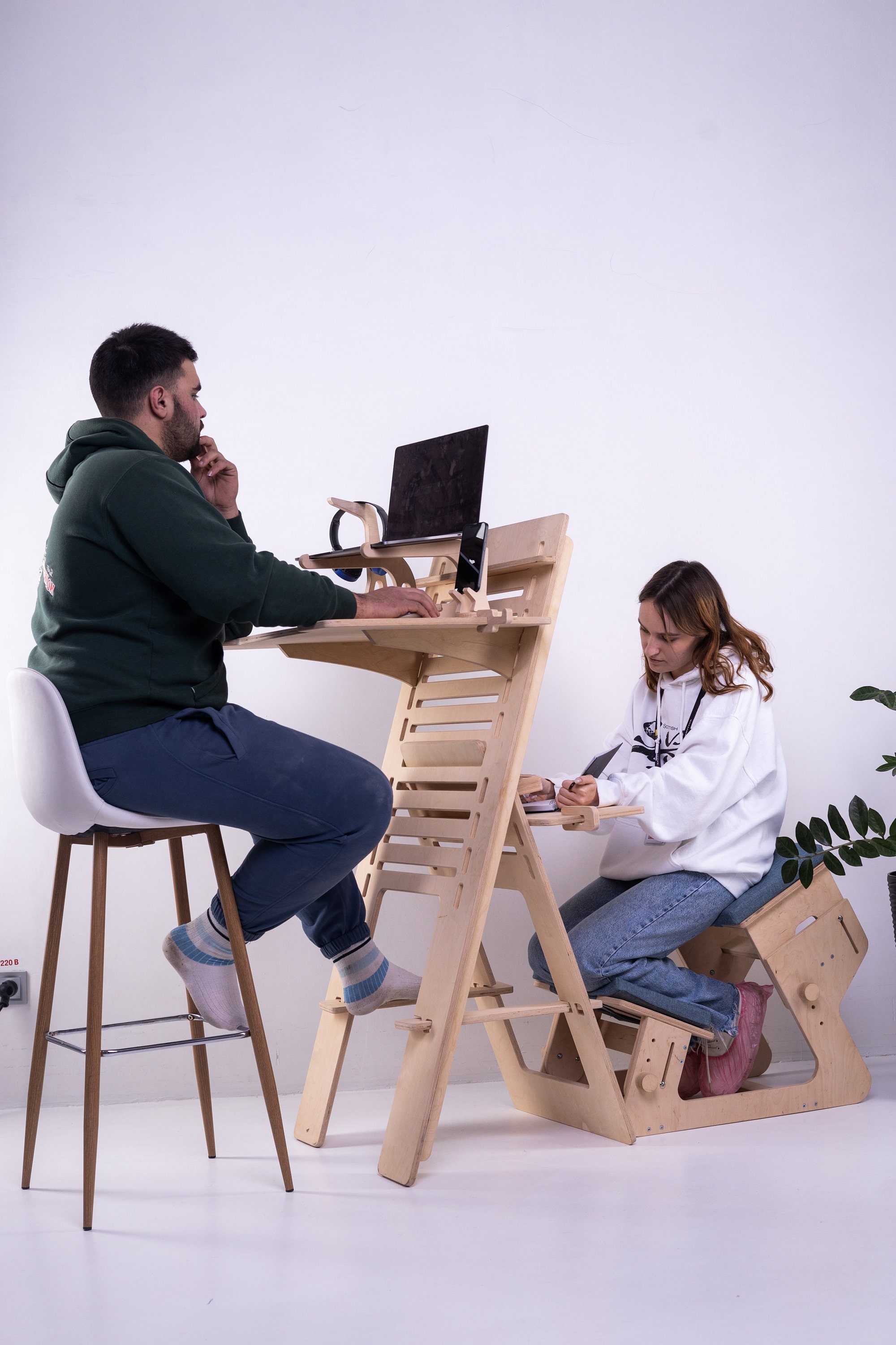Computer Desk for Two Standing Desk Wooden Modern Desk Home Office ...