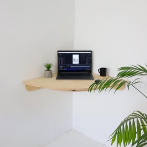 Plywood Furniture Computer Desk Wall Mount Corner Desk Floating Table ...