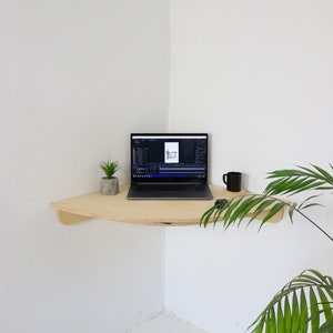 Plywood Furniture Computer Desk Wall Mount Corner Desk Floating Table ...