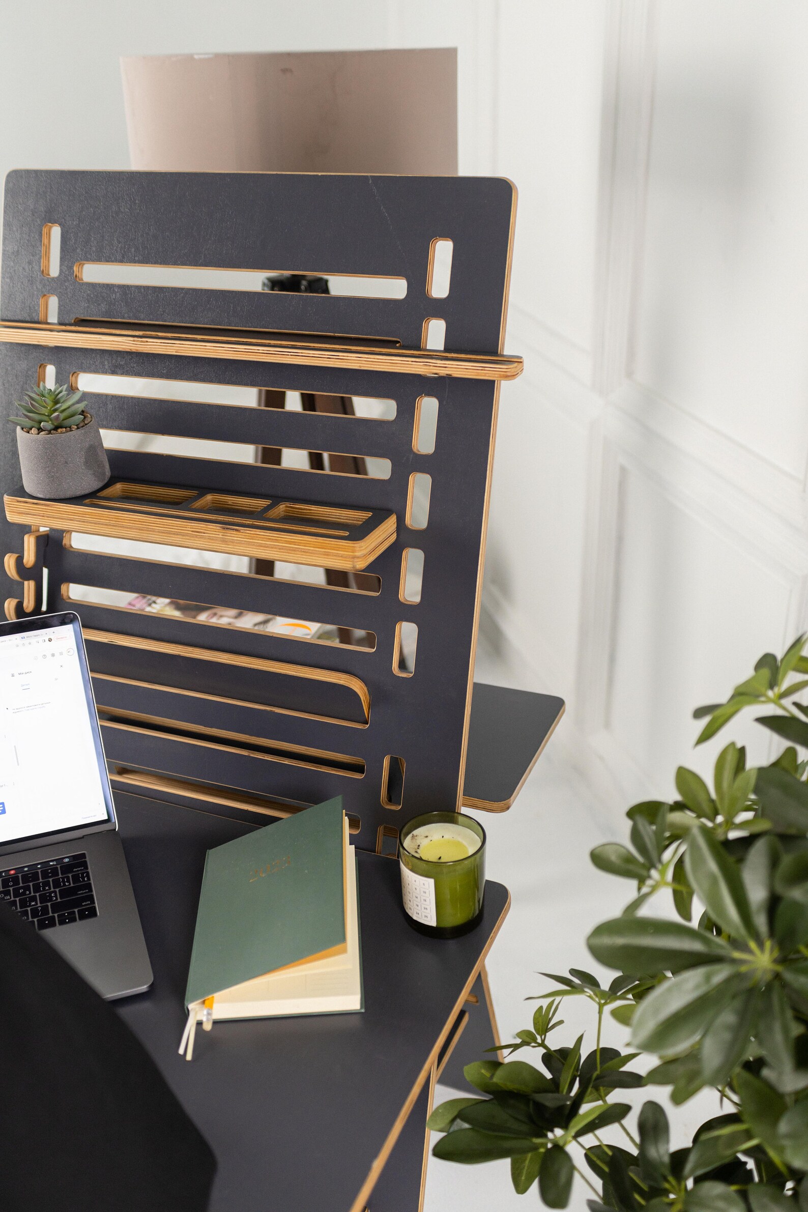 Computer Desk Adjustable Wooden Standing Laptop Desk Office Workstation ...