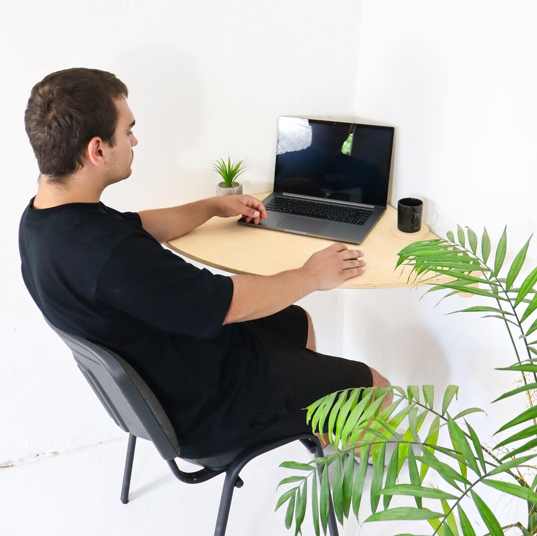 Plywood Furniture Computer Desk Wall Mount Corner Desk Floating Table ...